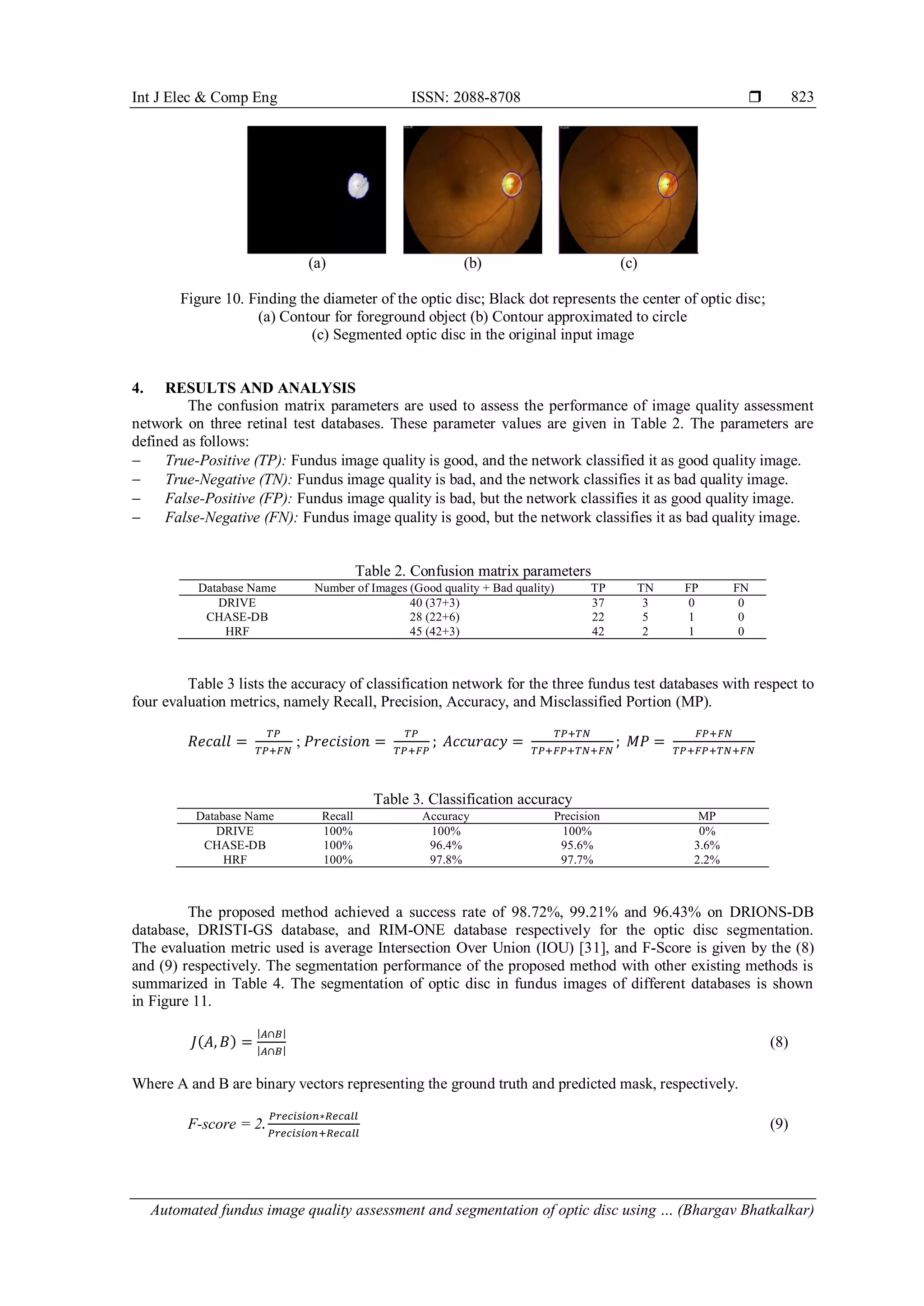 Automated fundus image quality assessment and segmentation of optic disc using convolutional ...