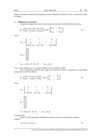 Uncertain Systems Order Reduction by Aggregation Method | PDF