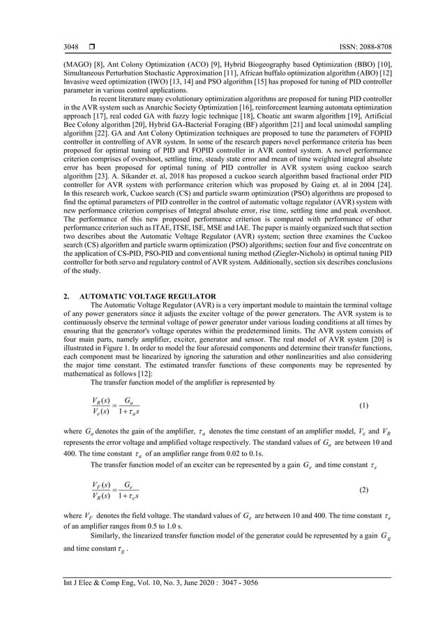 Evolutionary Algorithms Based Tuning Of Pid Controller For An Avr System Pdf