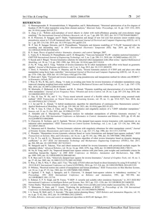 Kinematics modeling of six degrees of freedom humanoid robot arm using improved damped least ...