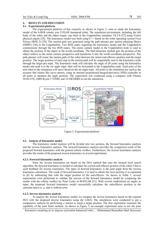 Kinematics modeling of six degrees of freedom humanoid robot arm using ...