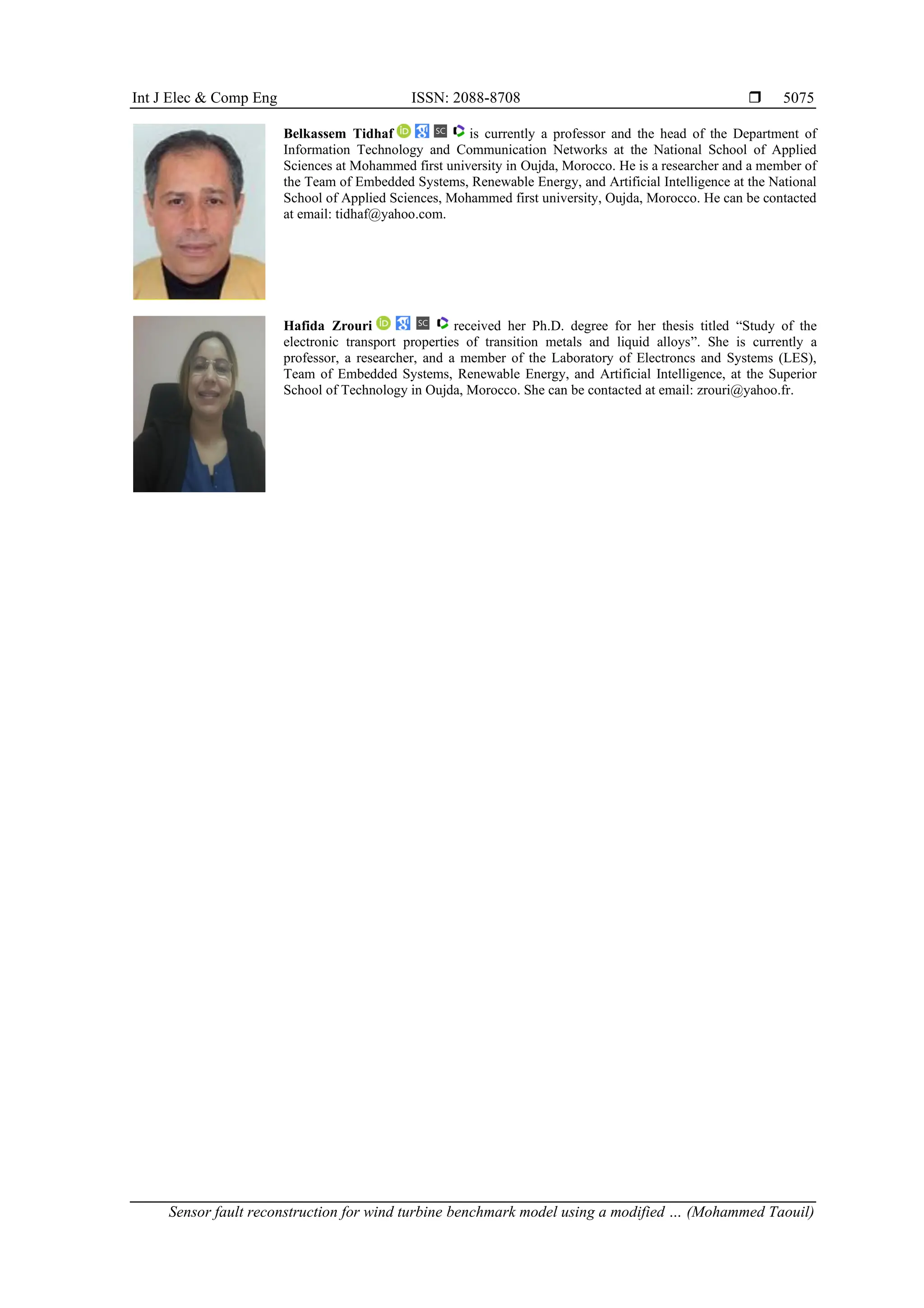 Sensor Fault Reconstruction For Wind Turbine Benchmark Model Using A