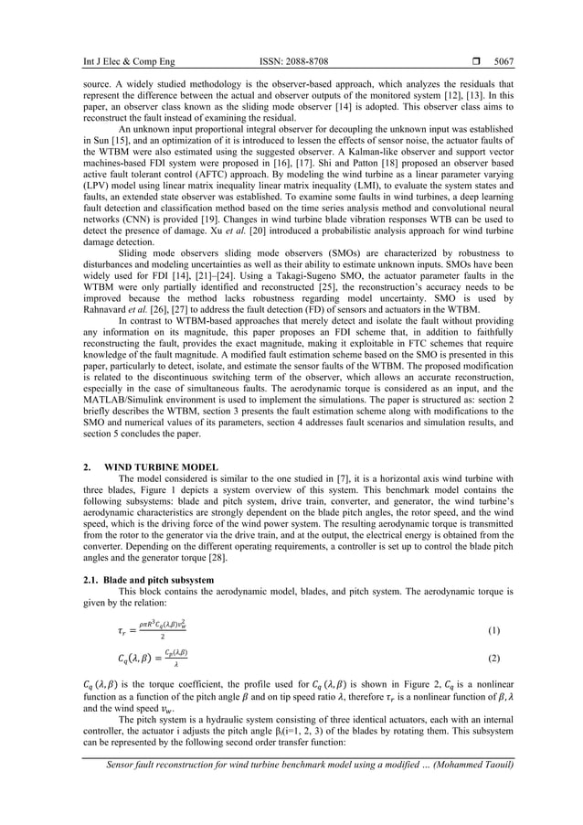 Sensor Fault Reconstruction For Wind Turbine Benchmark Model Using A