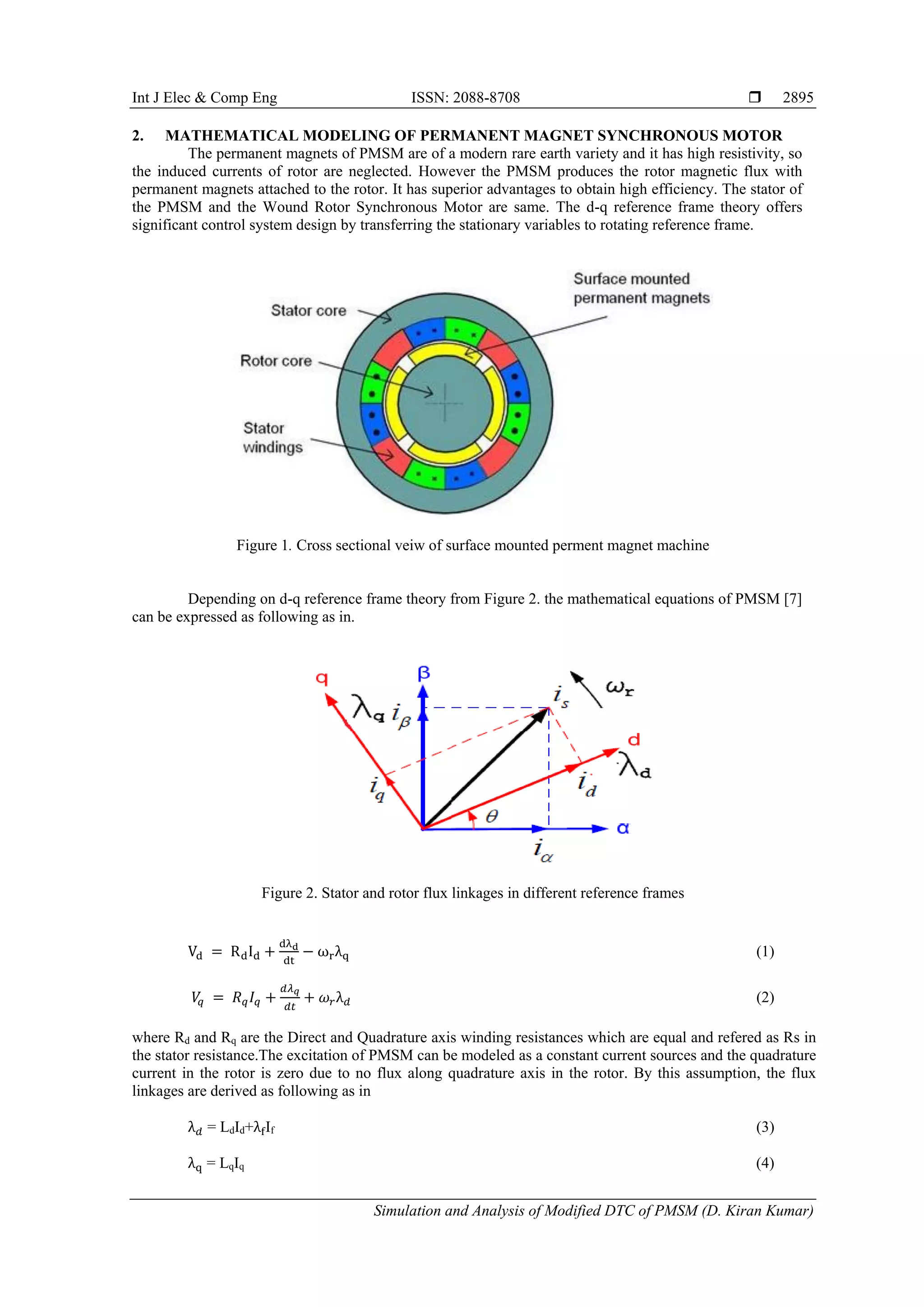 Simulation and Analysis of Modified DTC of PMSM | PDF