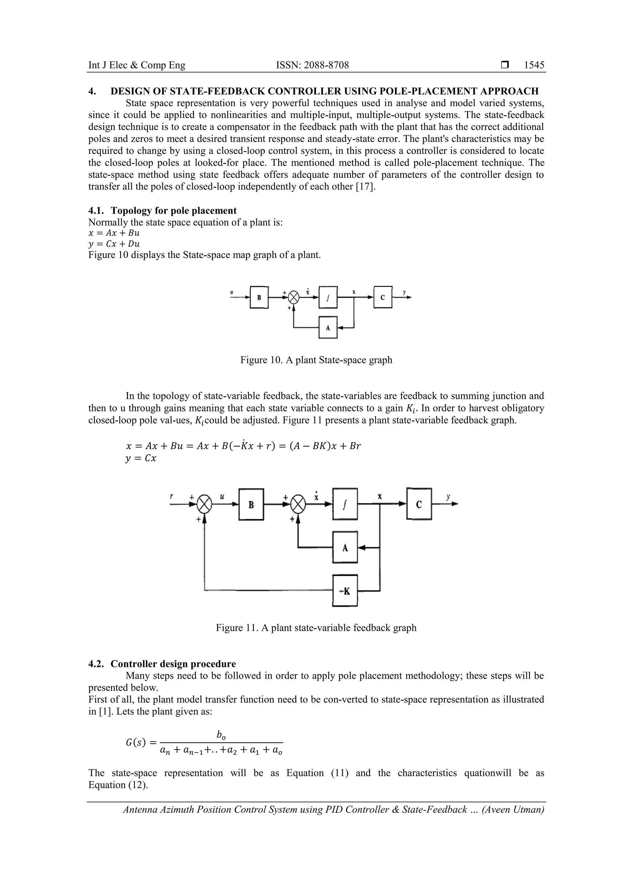 Antenna Azimuth Position Control System using PIDController & State-Feedback Controller Approach ...