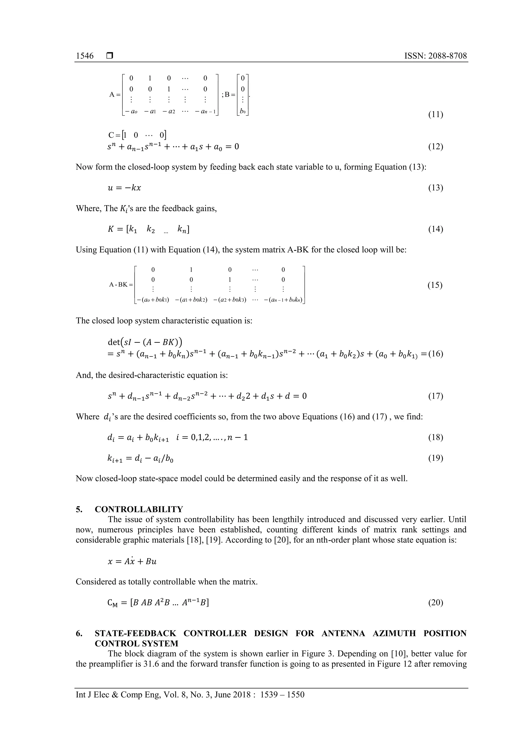 Antenna Azimuth Position Control System using PIDController & State-Feedback Controller Approach ...