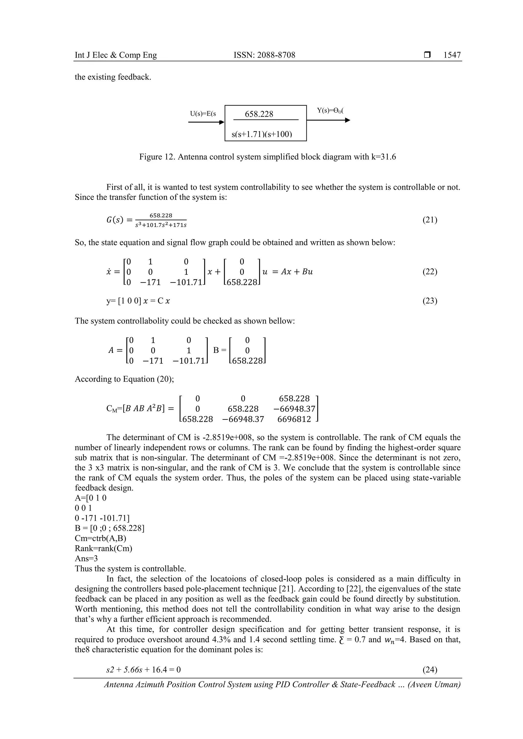 Antenna Azimuth Position Control System using PIDController & State ...