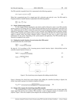 Antenna Azimuth Position Control System using PIDController & State-Feedback Controller Approach ...