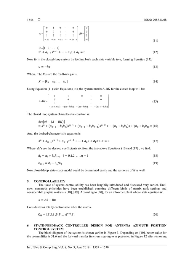 Antenna Azimuth Position Control System using PIDController & State-Feedback Controller Approach ...