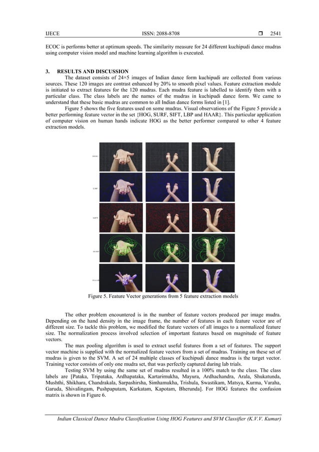 Indian Classical Dance Mudra Classification Using HOG Features and SVM Classifier | PDF
