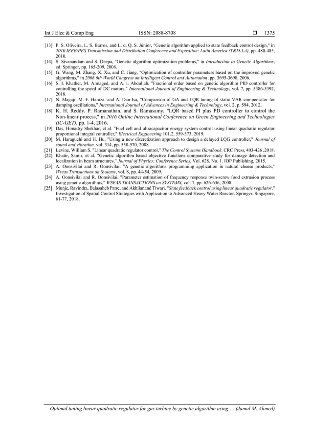Optimal Tuning Linear Quadratic Regulator For Gas Turbine By Genetic Algorithm Using Integral