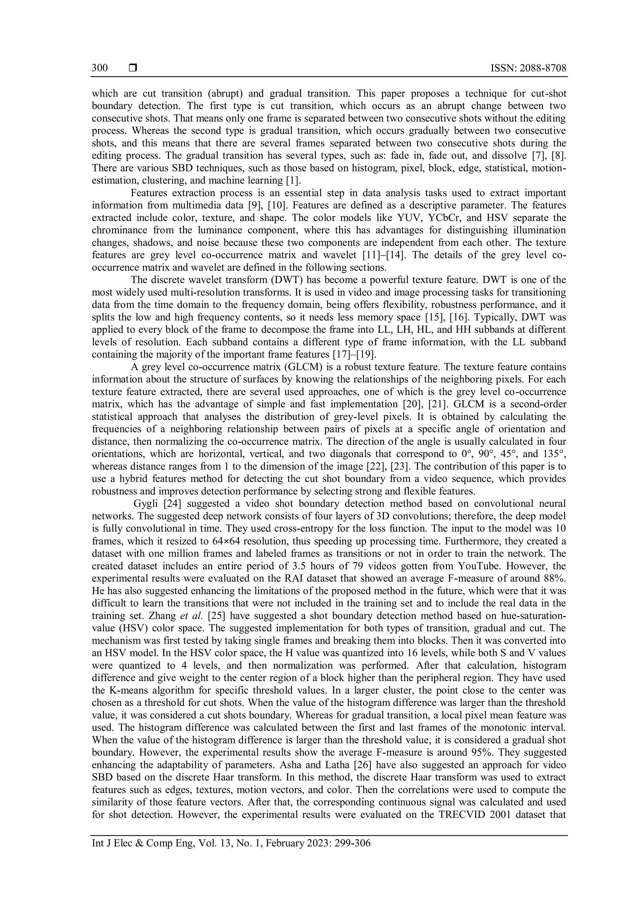 Propose Shot Boundary Detection Methods By Using Visual Hybrid Features Pdf