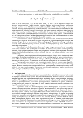 Fuzzy control of synchronous buck converters utilizing fuzzy inference system for renewable ...