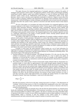 Integrated application of synergetic approach for enhancing intelligent steam generator control ...