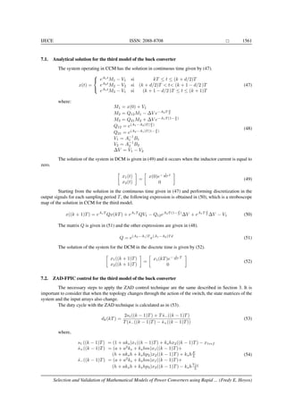 Selection and Validation of Mathematical Models of Power Converters using Rapid Modeling and ...