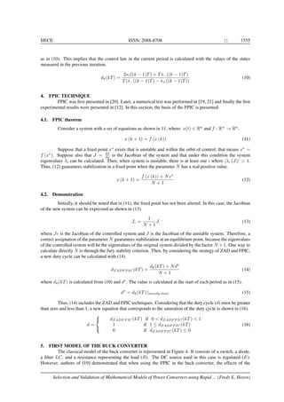Selection and Validation of Mathematical Models of Power Converters using Rapid Modeling and ...
