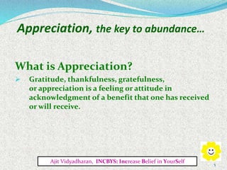 Appreciation, The Key To A Life Of Abundance | PPTX | Family and ...