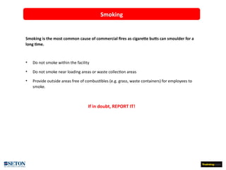 Workplace Fire Safety/Fire Prevention/Fire Risk | PPTX
