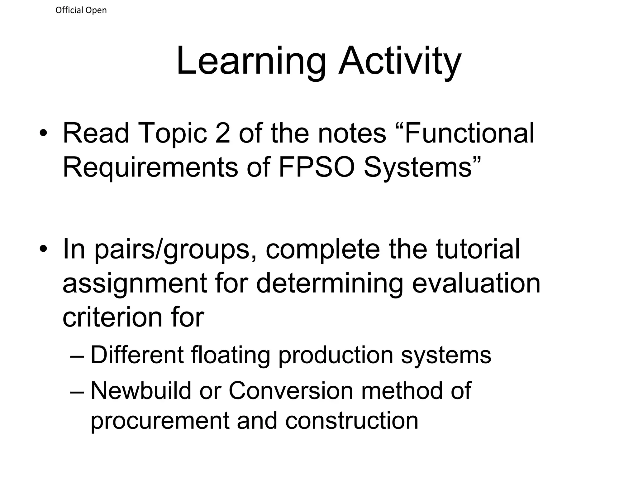 C2. Functional Requirements of FPSO | PPT