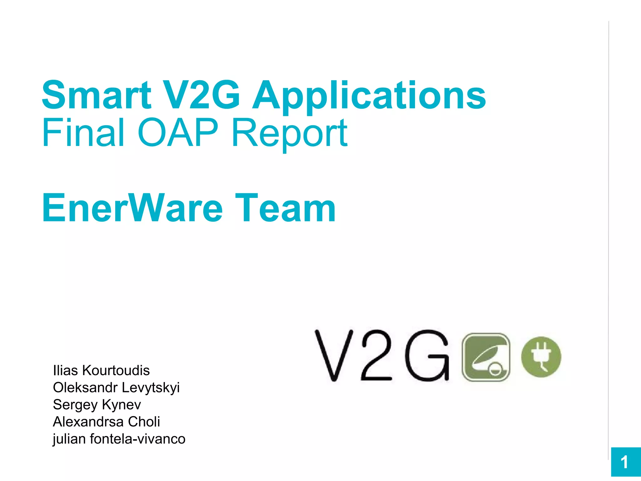 SMART V2G APPPLICATIONS | PPT