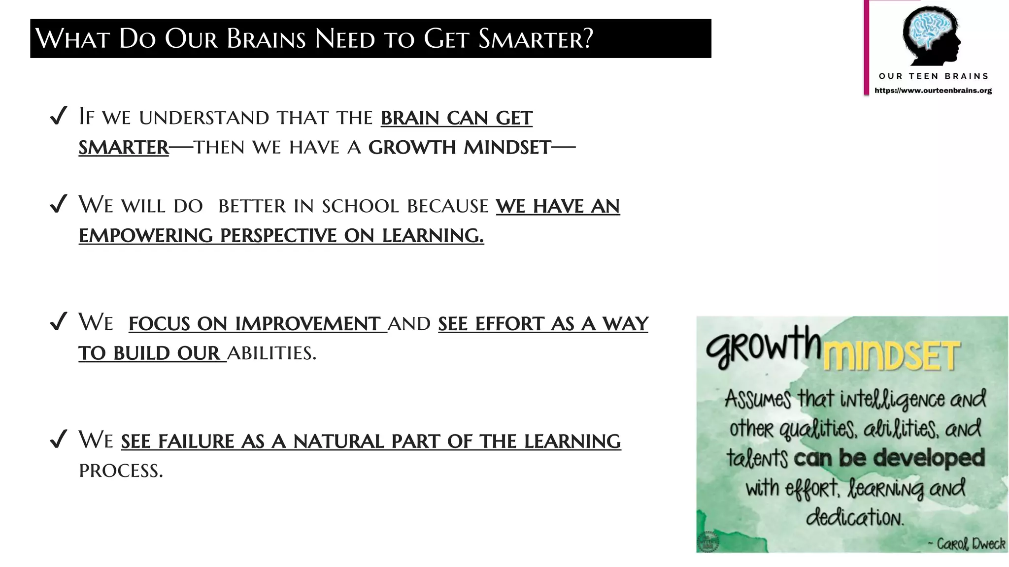 Growth Mindset & Connection to Neuroscience | PPTX