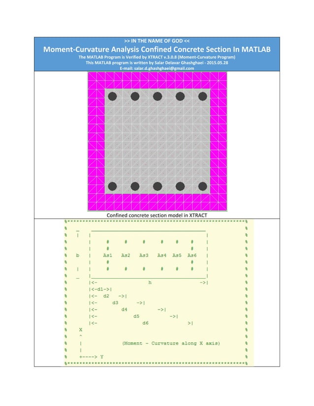 Moment curvature analysis confined concrete section in matlab | PDF | Science