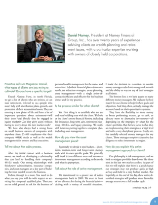 Daniel Namey – Proactive Advisor Magazine – Volume 2, Issue 12 | PDF