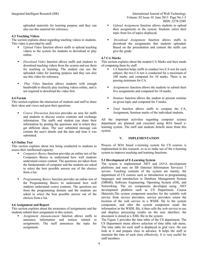 A Soa Based E-Learning System for Teaching Fundamental Informations of Computer Science Courses