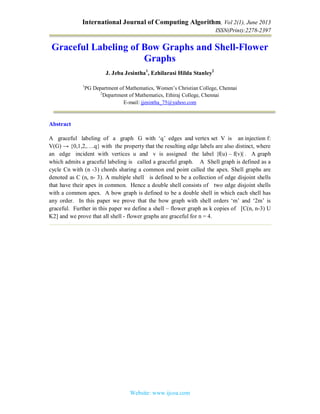 Graceful Labeling of Bow Graphs and Shell-Flower Graphs | PDF