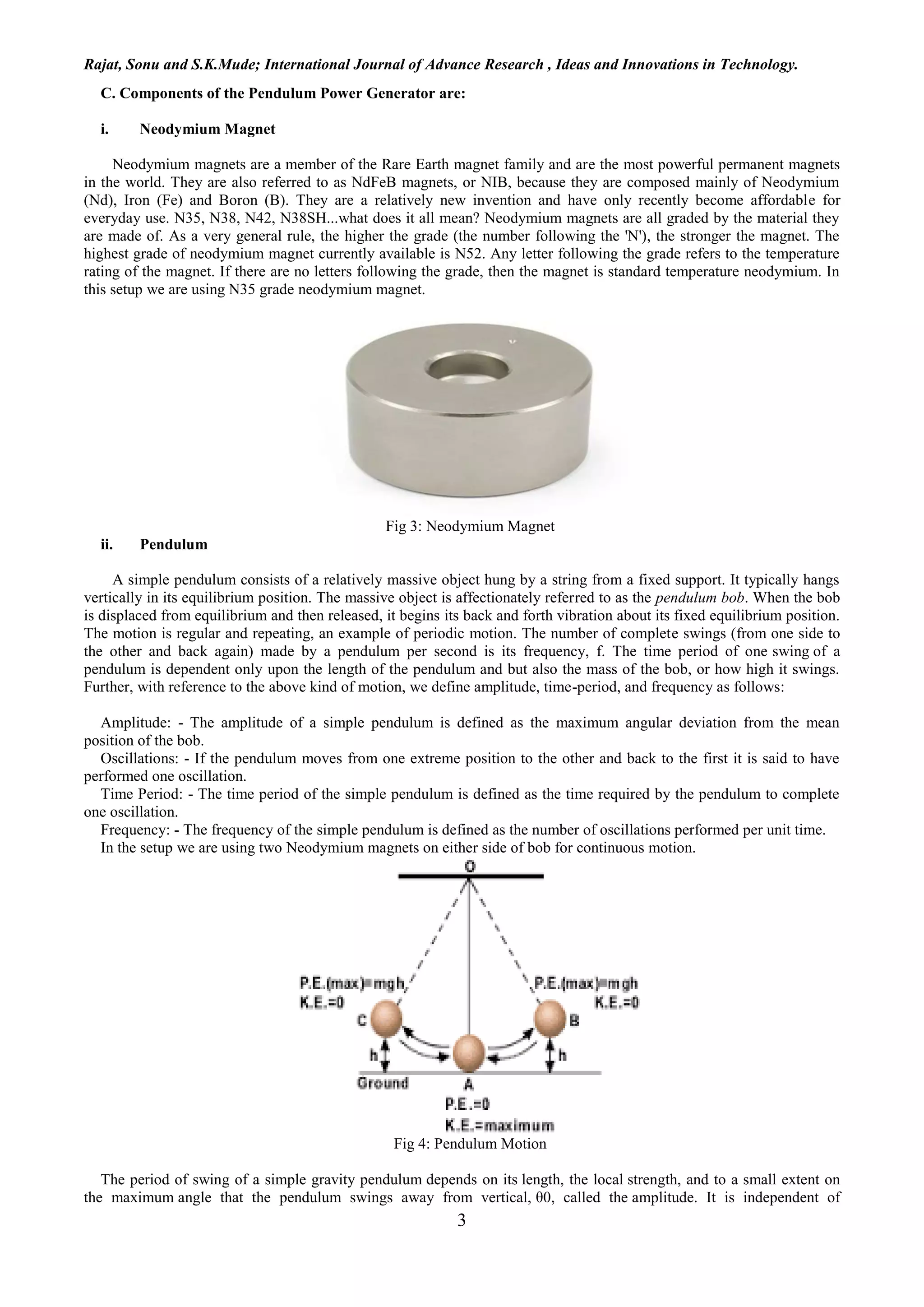 Electrical Energy Generation By using Pendulum Motion | PDF