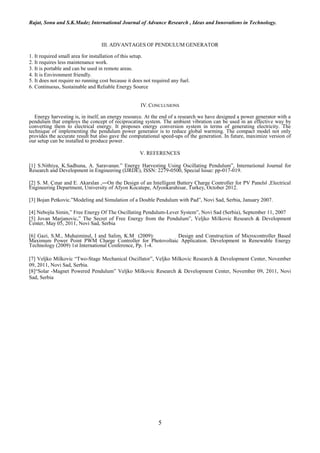 Electrical Energy Generation By using Pendulum Motion | PDF