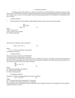 ECONOMIC LOAD DISPATCH USING GENETIC ALGORITHM | PDF