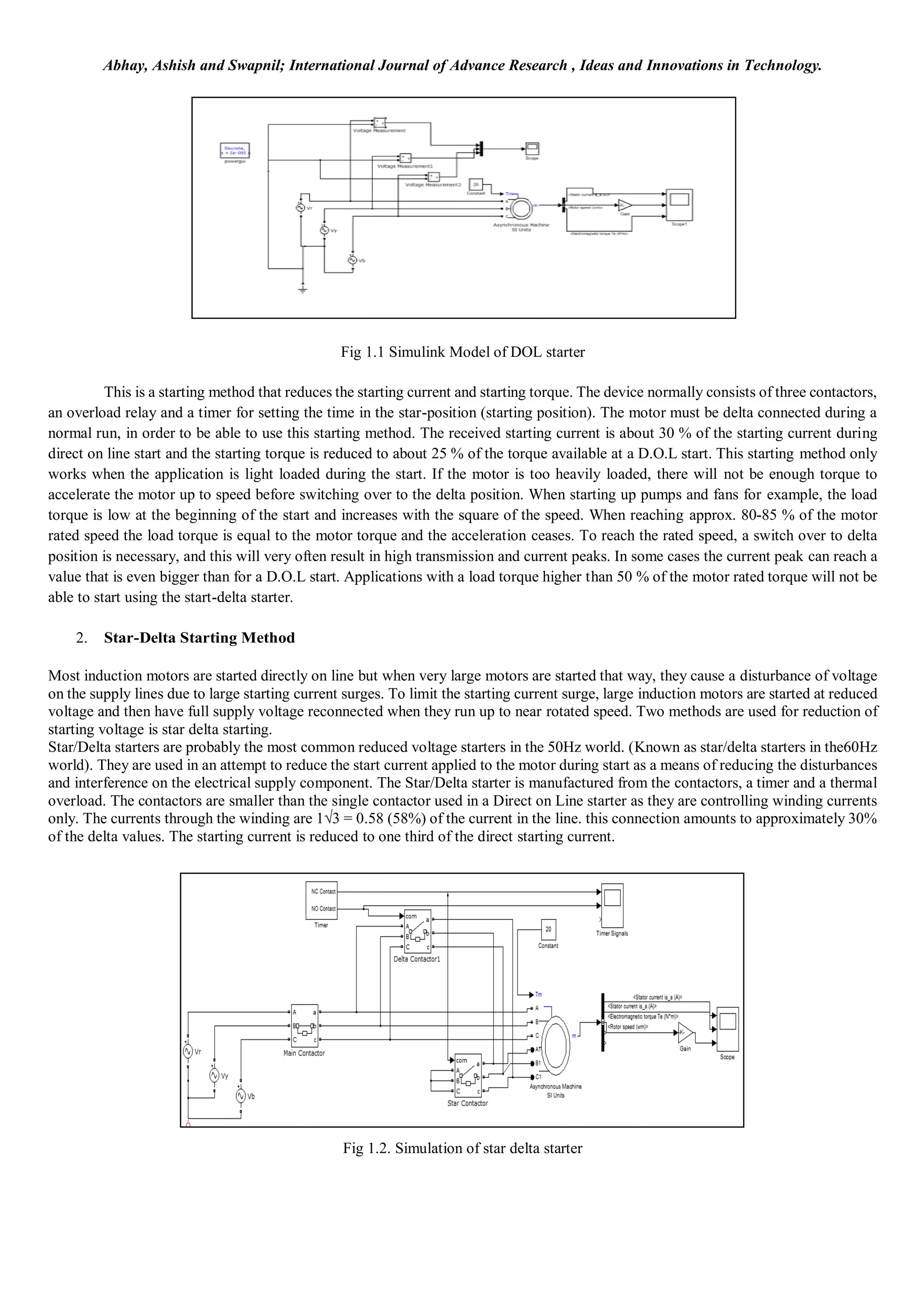COMPARATIVE STUDY OF INDUCTION MOTOR STARTERS USING MATLAB SIMULINK | PDF