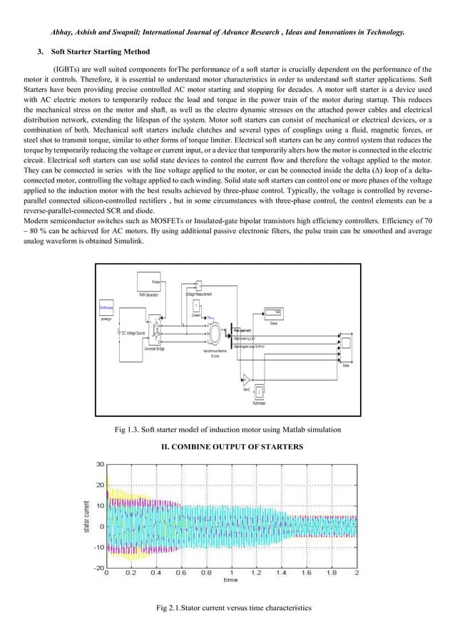 COMPARATIVE STUDY OF INDUCTION MOTOR STARTERS USING MATLAB SIMULINK | PDF