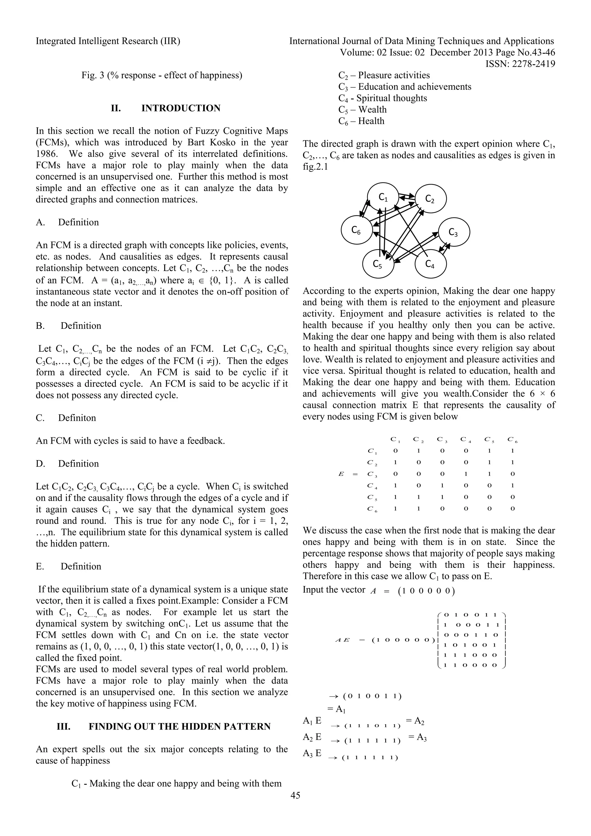 A Study on Finding the Key Motive of Happiness Using Fuzzy Cognitive Maps (FCMs) | PDF