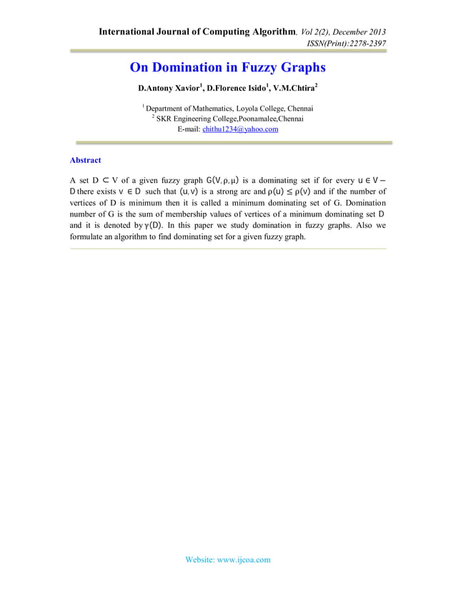 On Domination in Fuzzy Graphs | PDF