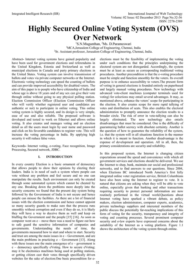 Highly Secured Online Voting System (OVS) Over Network | PDF