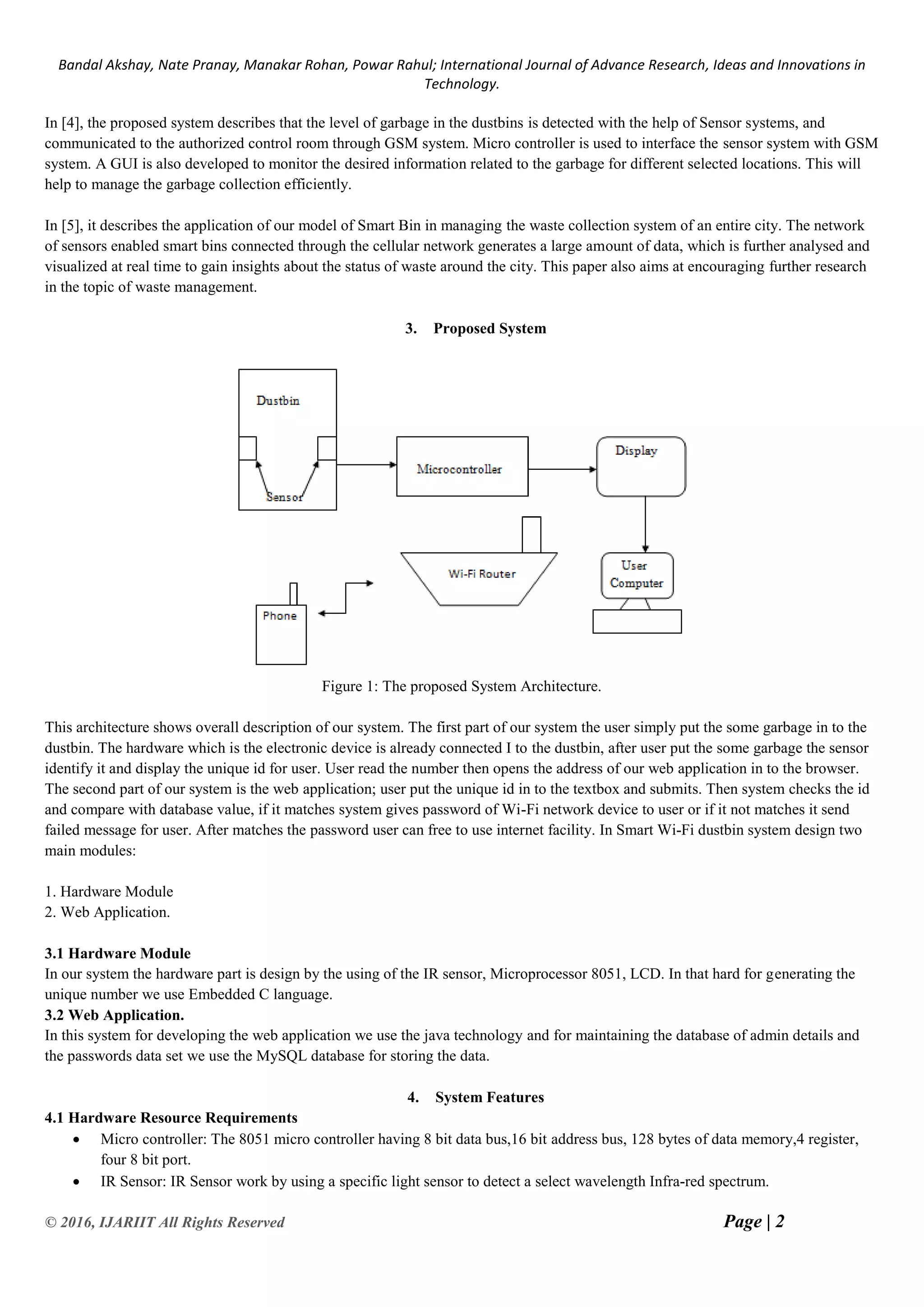 Smart Wifi Dustbin System | PDF