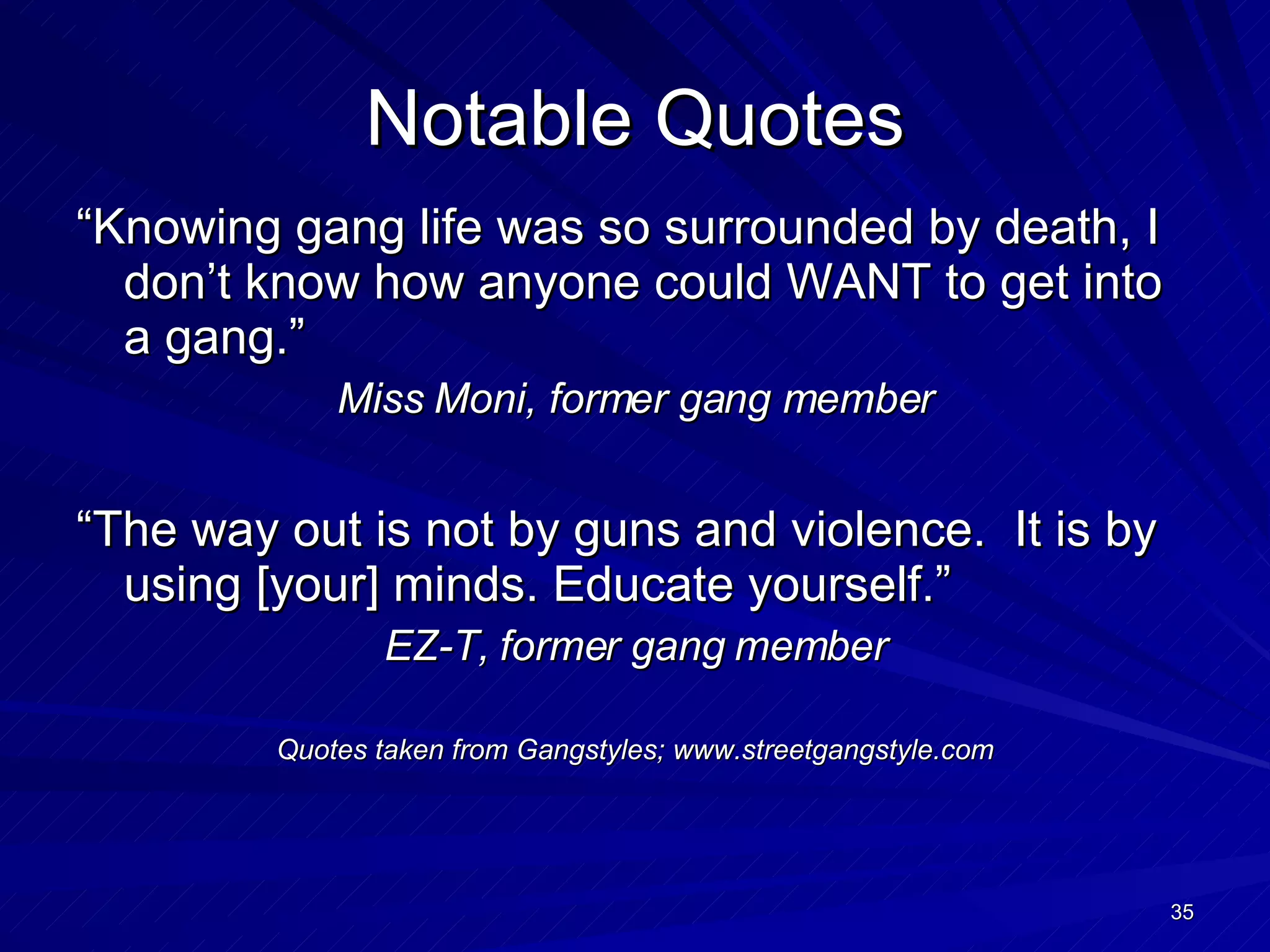 Identifying And Addressing A Gang Problem | PPT