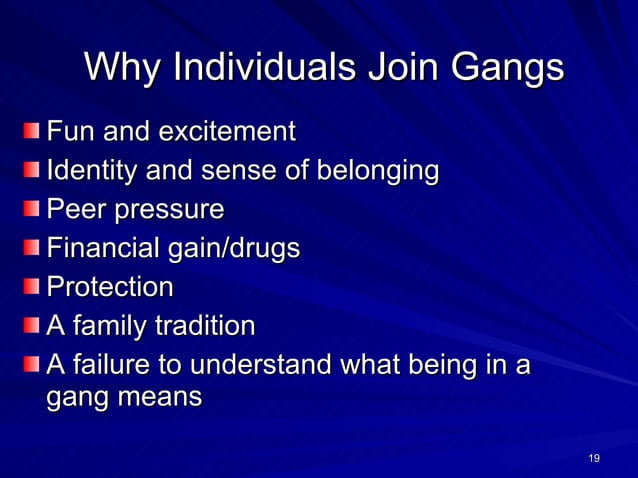Identifying And Addressing A Gang Problem | PPT