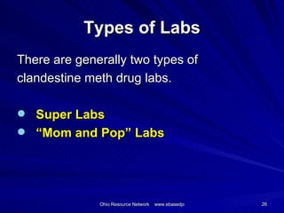 Methamphetamine Abuse And Clandestine Laboratories | PPT
