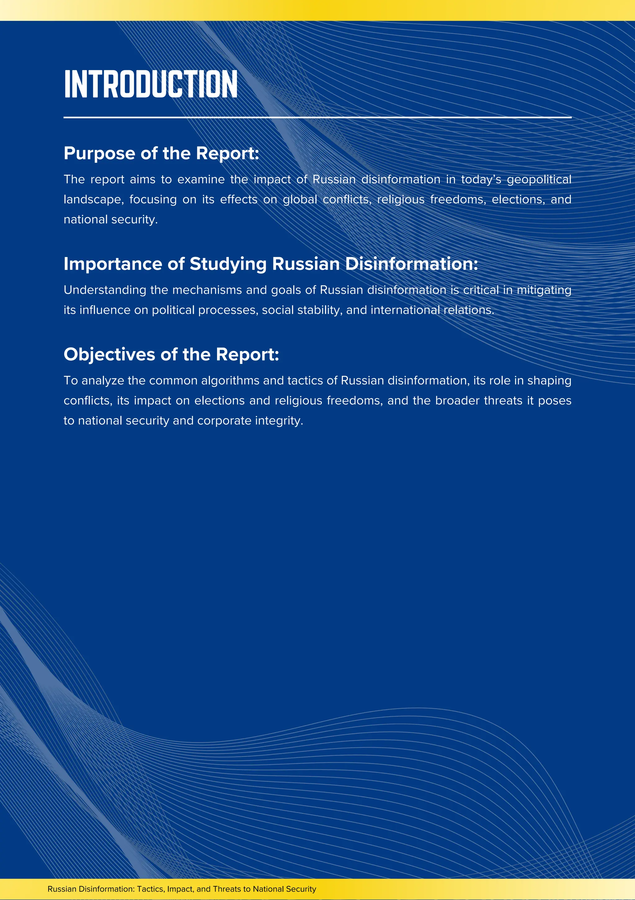 REPORT- Russian Disinformation Tactics, Impact, and Threats to National ...