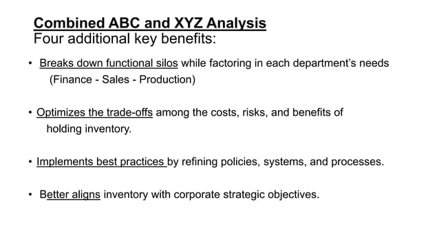 Inventory Optimization Using ABC-XYZ Analysis | PPTX | Logistics | Business