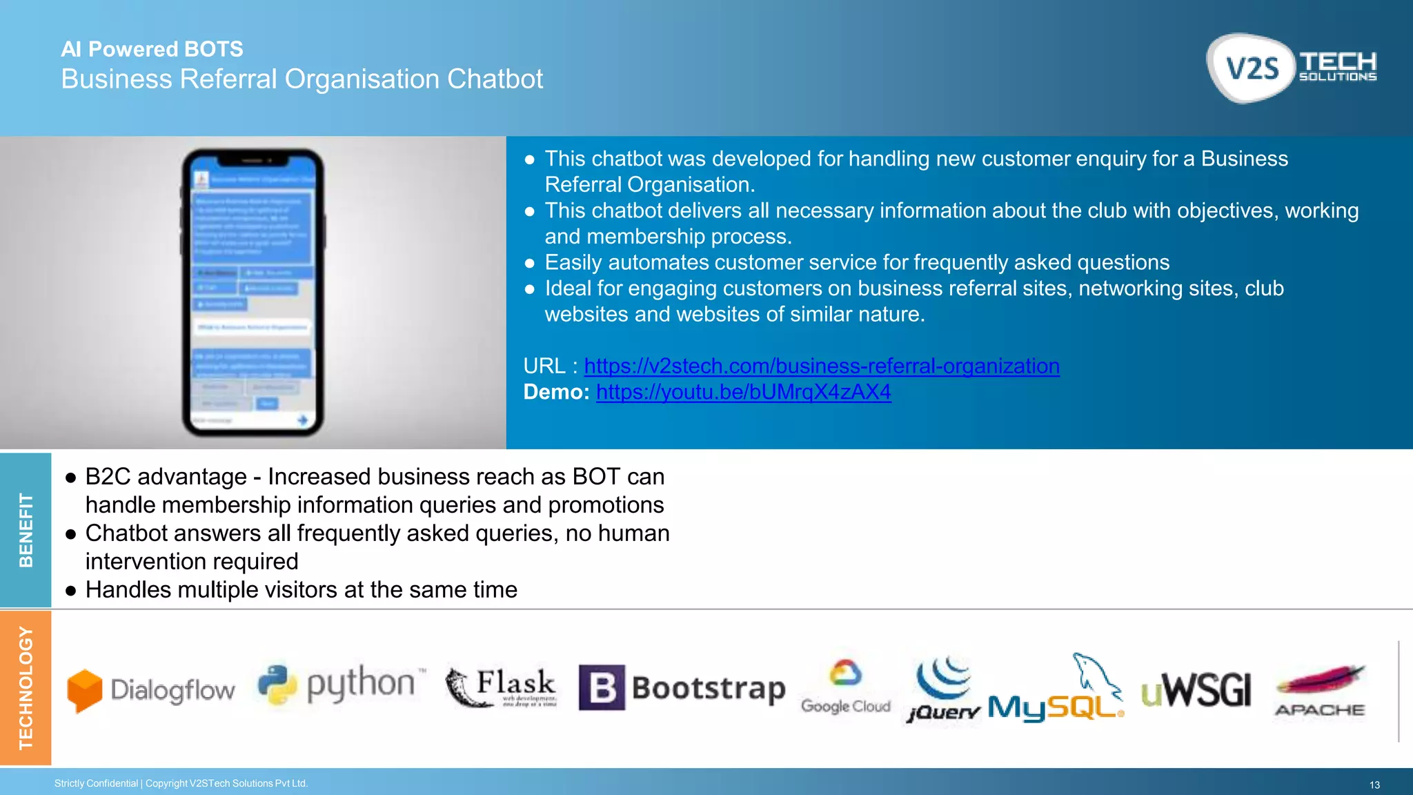 V2STech Corporate presentation for Chatbots | PPTX | Web Conferencing | Computer Software and ...