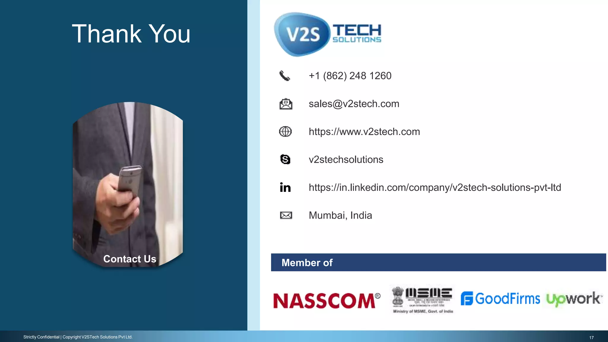 V2STech Corporate presentation for Chatbots | PPTX