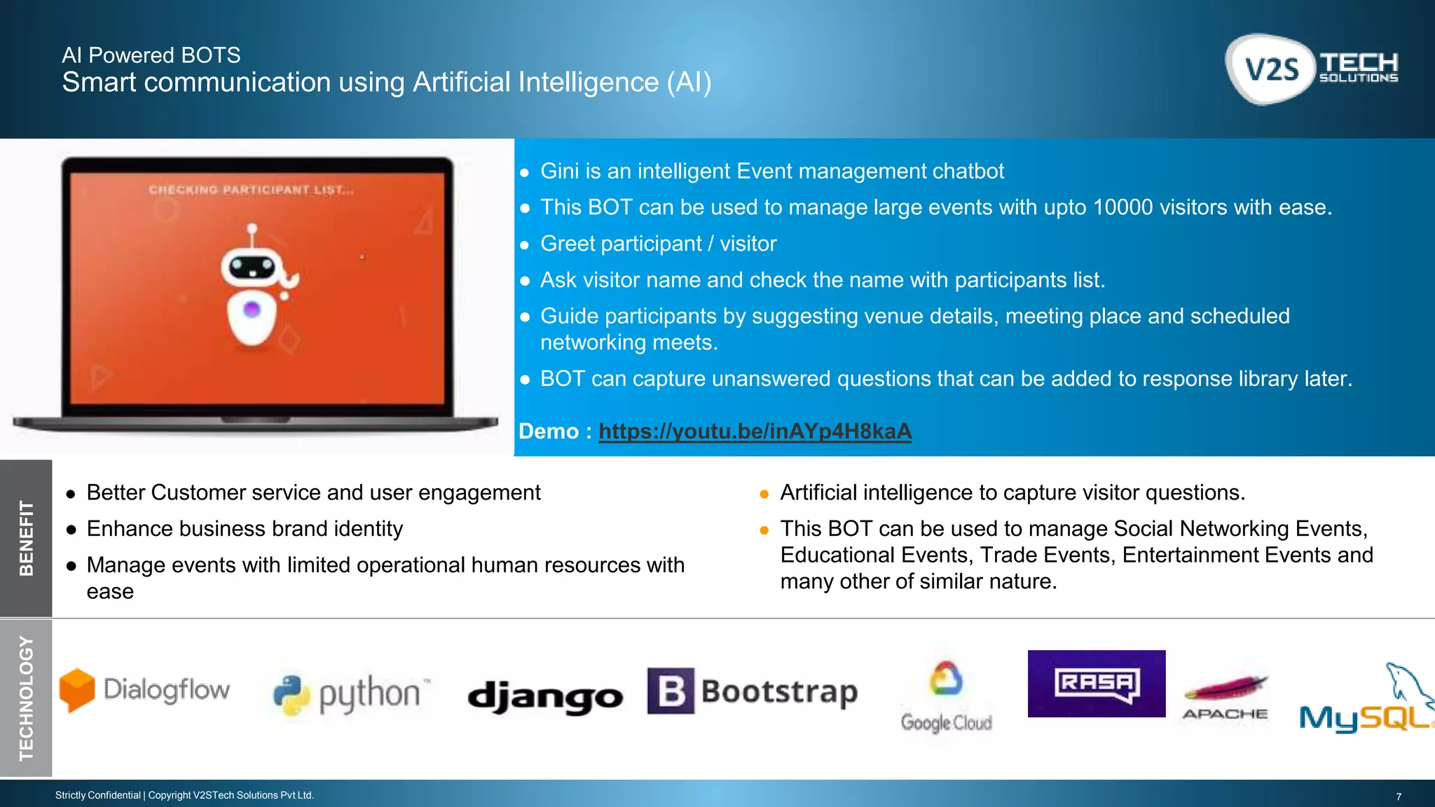 V2STech Corporate presentation for Chatbot design & development | PPTX ...