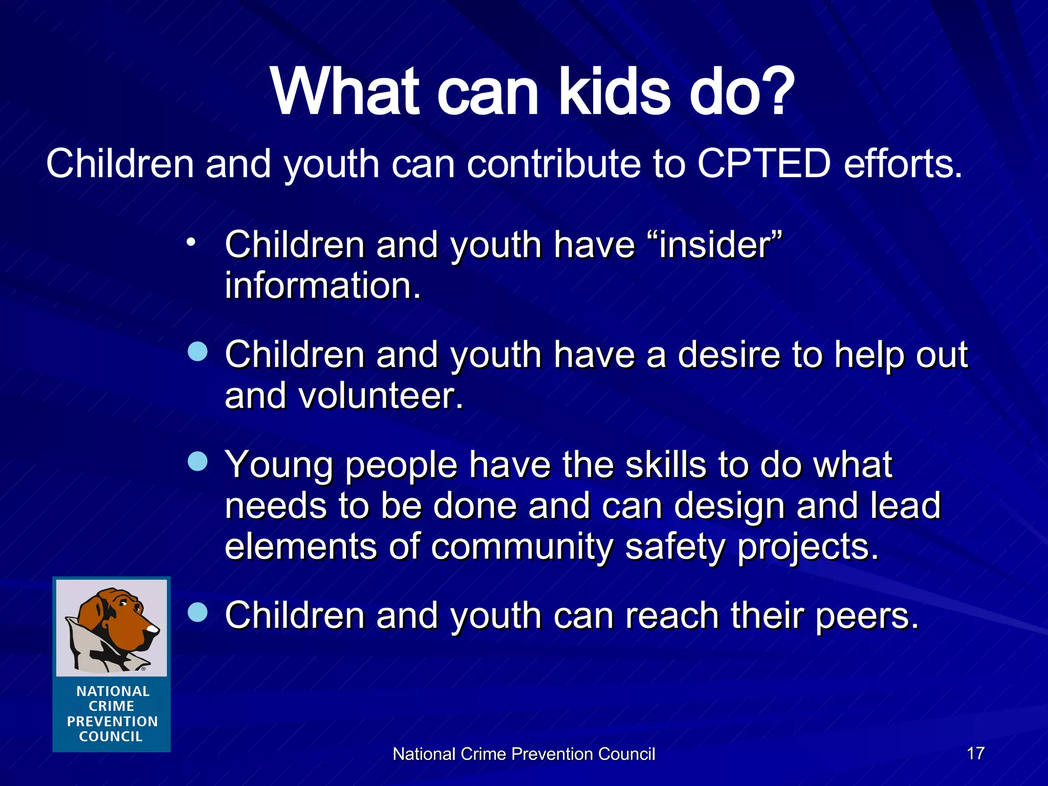 Teaching Kids To Help Design Out Crime | PPT