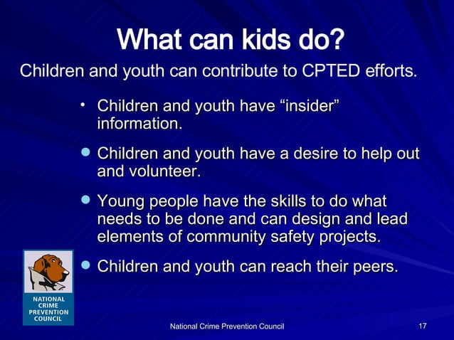 Teaching Kids To Help Design Out Crime | PPT
