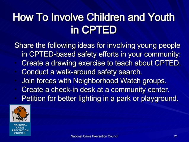 Teaching Kids To Help Design Out Crime | PPT
