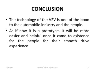 Vehicle to vehicle communication | PPTX